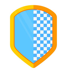 Checkered shield - modern flat design style single