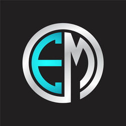 Em logo monogram with horn shape style design Vector Image