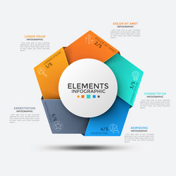 Five parts presentation and chart infographic Vector Image