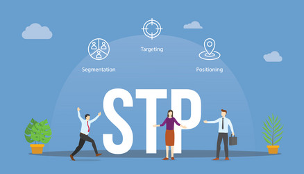 Stp situation target path concept with big word Vector Image