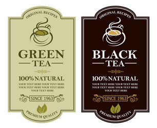 Tea labels set Royalty Free Vector Image - VectorStock