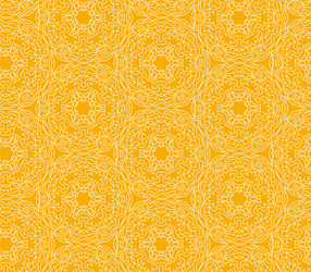 Yellow seamless background with floral lace Vector Image