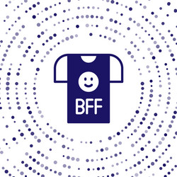 Blue bff or best friends forever icon isolated Vector Image