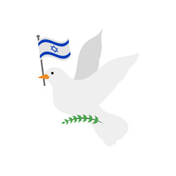 Israel peace dove with flag Royalty Free Vector Image