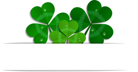 Green shamrocks wave on white background Vector Image