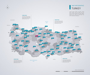 Turkey Map Infographic Vector Images (over 350)