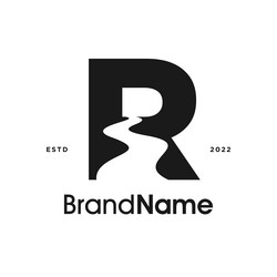 Simple initial r way logo Royalty Free Vector Image