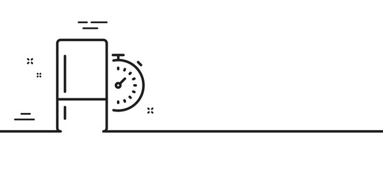 Refrigerator timer line icon fridge time sign Vector Image