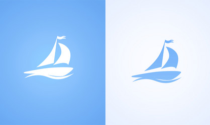 Sailboat on ocean wave Royalty Free Vector Image
