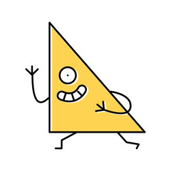 Rectangle geometric shape character cartoon Vector Image