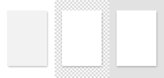 A4 paper with shadows on transparent background Vector Image