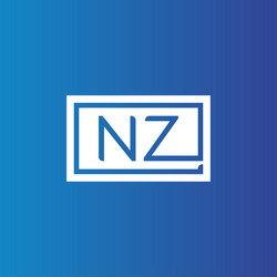 Creative initial letter nz square logo design Vector Image