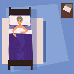 Sleeping men on bed Royalty Free Vector Image - VectorStock