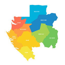 Gabon political map of administrative divisions Vector Image