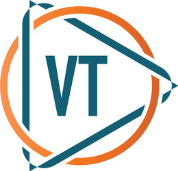 Initial letter vt circle triangle logo design Vector Image
