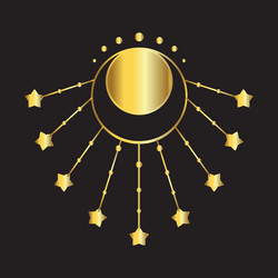Magic moon gold astrology boho Royalty Free Vector Image