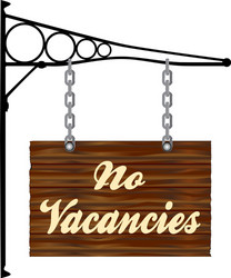 No vacancies hanging sign Royalty Free Vector Image