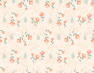 Small spring flowers in retro colors seamless Vector Image