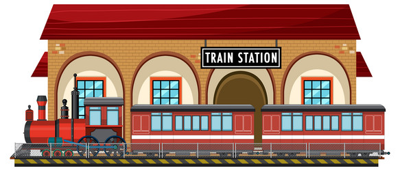 Simple Cartoon Train Station