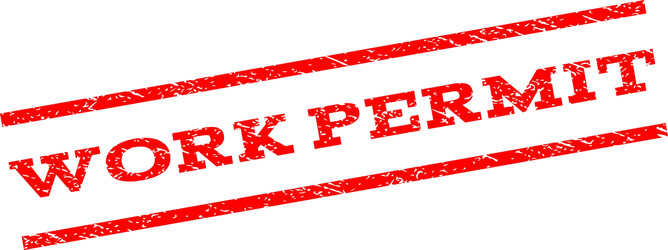 Work permit stamp work permit rectangular stamp Vector Image