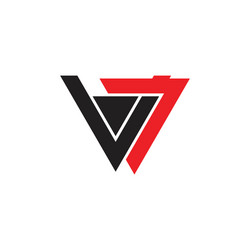 Letter v7 simple geometric logo Royalty Free Vector Image