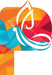 Butterfly letter p logo design Royalty Free Vector Image