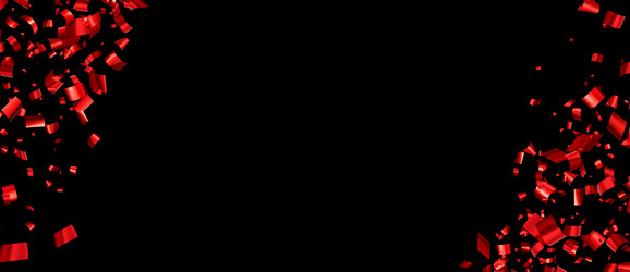 Red cut out foil ribbon confetti background Vector Image