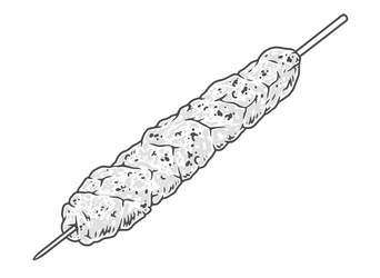 Doner kebab label colorful detailed Royalty Free Vector