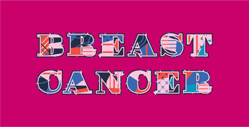 Breast cancer concept colorful word art Royalty Free Vector