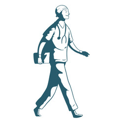 Character walking doctor Royalty Free Vector Image