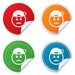 Sad rapper face sign icon sadness symbol Vector Image