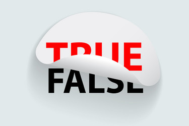 True and false creative sticker label Royalty Free Vector