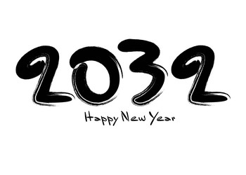 2031 happy new year black numbers Royalty Free Vector Image