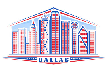 Dallas light streak skyline Royalty Free Vector Image