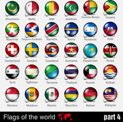 Flags of all countries in the 3d ball Royalty Free Vector