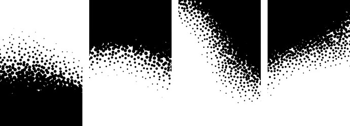 Black and white round spray gradient halftone Vector Image