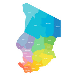 Chad political map of administrative divisions Vector Image