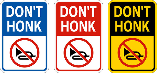 No honking sign dont honk on white background Vector Image