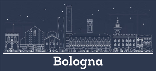 Outline bologna italy city skyline with historic Vector Image