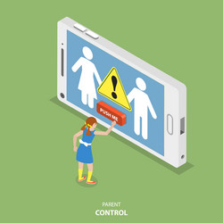 Parental control isometric infographics Royalty Free Vector