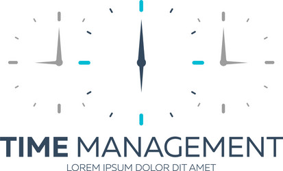 Time management logo flat Royalty Free Vector Image