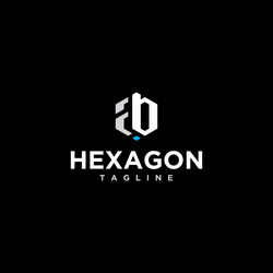 Ab hexagon logo design Royalty Free Vector Image