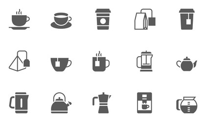 Coffee black icons Royalty Free Vector Image - VectorStock