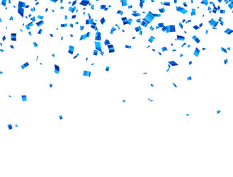 Blue cut out foil ribbon confetti background Vector Image