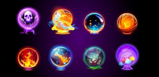 Magic energy balls on transparent background Vector Image