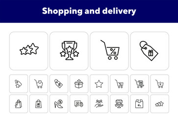Delivery app icon set Royalty Free Vector Image