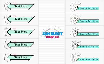 Sunburst design set simple heading frame Vector Image