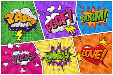 Colorful comic bright seamless pattern Royalty Free Vector