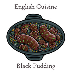 Homemade black pudding on white background Vector Image