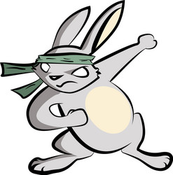 Angry face rabbit head cartoon Royalty Free Vector Image